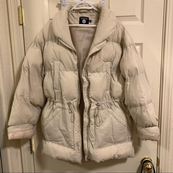 Boohoo | Jackets & Coats | Boohoo Cream Puffer Jacket | Poshmark